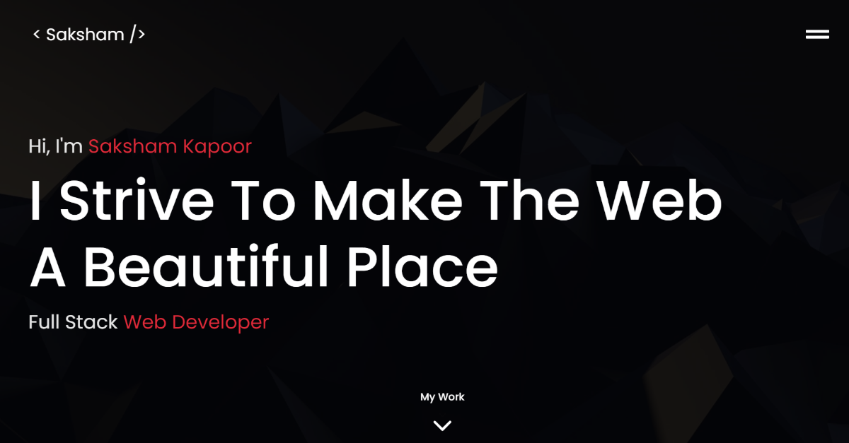 Saksham Kapoor - Full Stack Web Developer